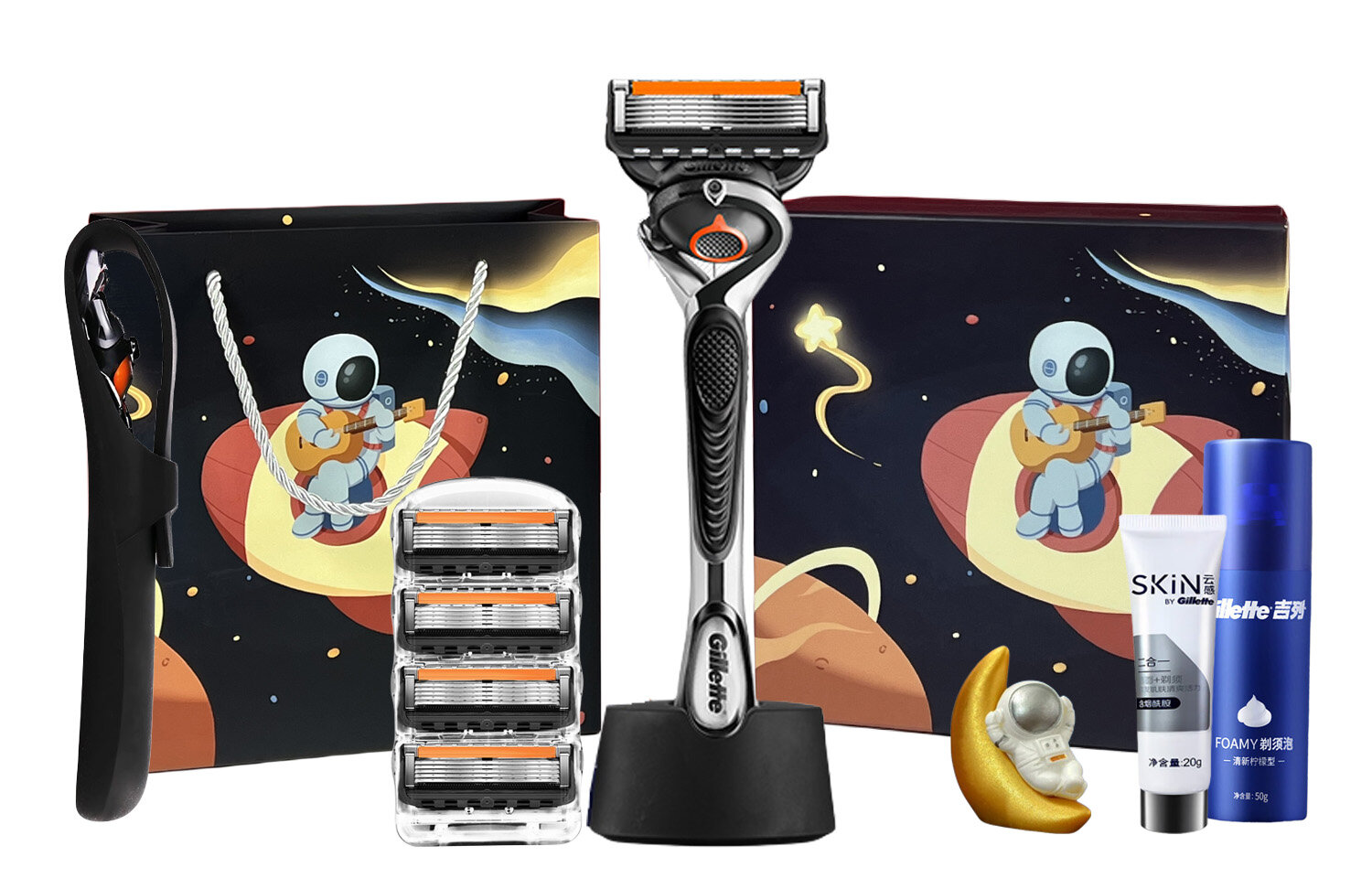 Бритва мужская Gillette ProGlide 5 лезвий, 4 головки, 5 гладких лезвий, ручная с подставкой