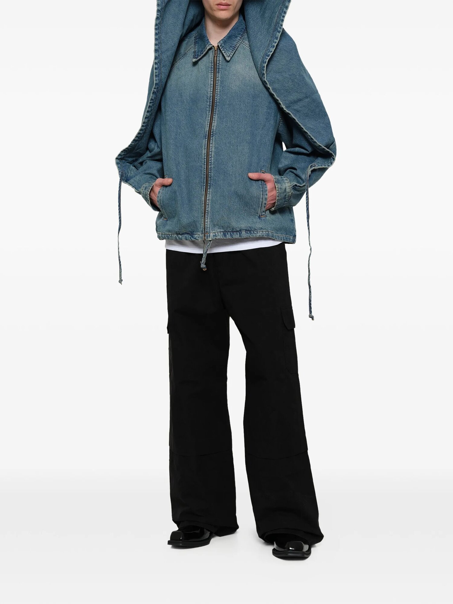 Куртка EGONLAB Zip-up denim jacket, размер 48, blue — фото 1