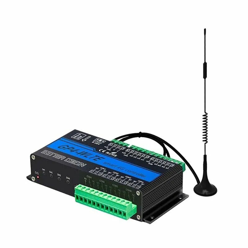 W3GP4-WLTE Умный 4G Глобальный GSM SMS APP Контроллер RS485 WEB Управление, Как Показано 10A Реле Выходы, Европейская Вилка