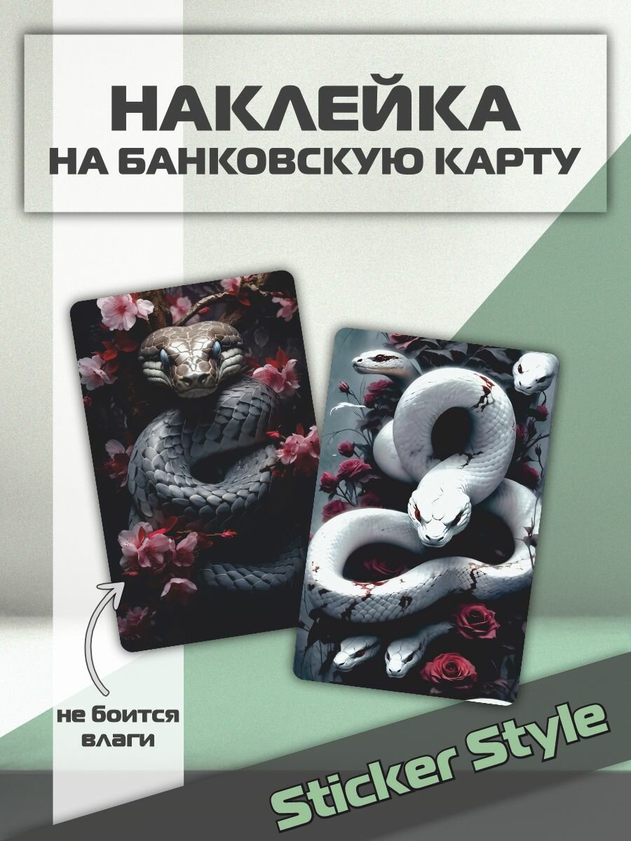 Наклейка на банковскую карту змеи