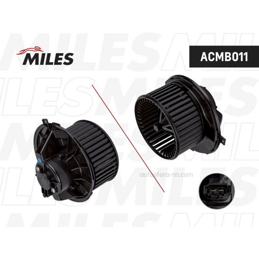 MILES ACMB011 Мотор отопителя Audi A3/OCTAVIA/SUPERB/PASSAT/G5/G6/TIGUAN (без регулятора) 03- ACMB011