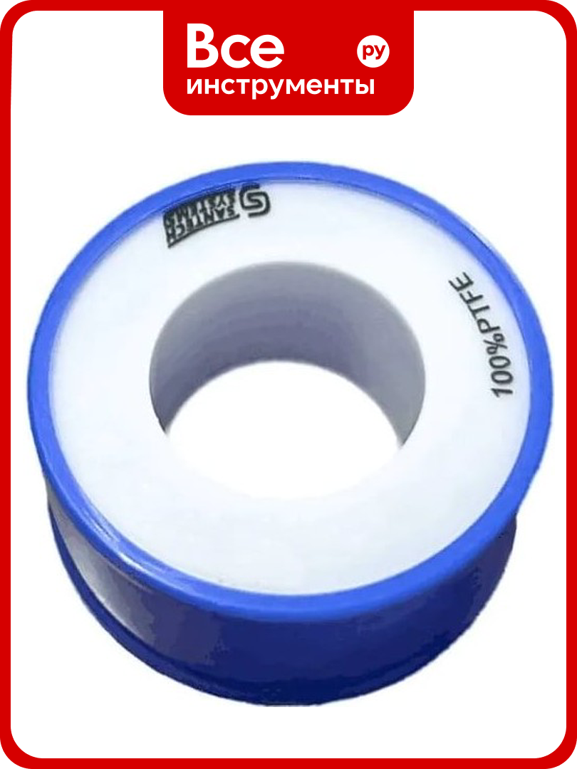 Лента ФУМ SantechSystems PTFE, катушка 10х0,075 мм, 8 м, вода 108-1565, маслобензостойкая, термостойкая для систем