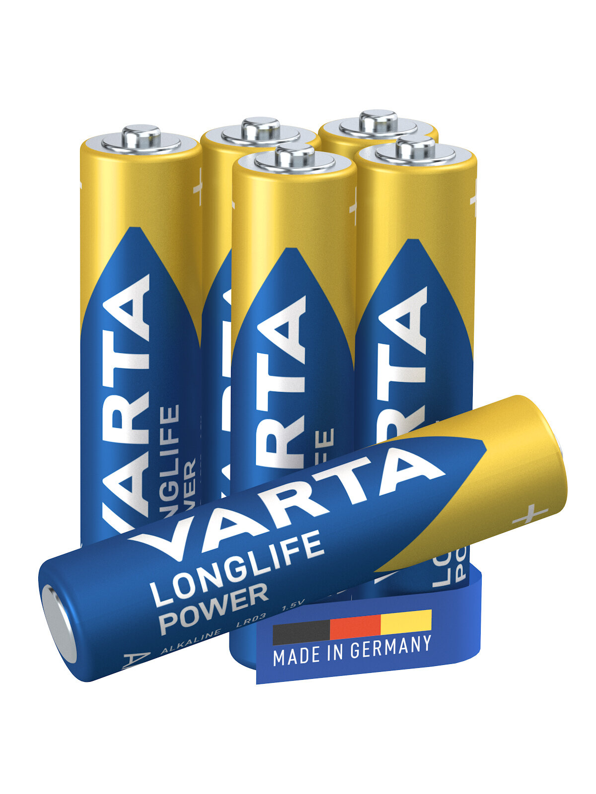 Батарейки ААА VARTA LongLife Power LR03 мизинчиковые алкалиновые блистер 6 шт