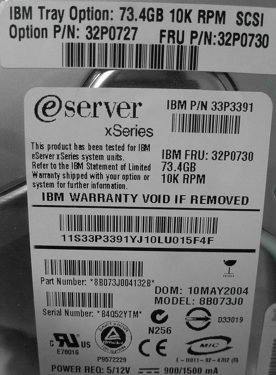 Жесткий диск IBM 73,4Gb 10000 U320SCSI 3.5" HDD 32P0730 — фото 1