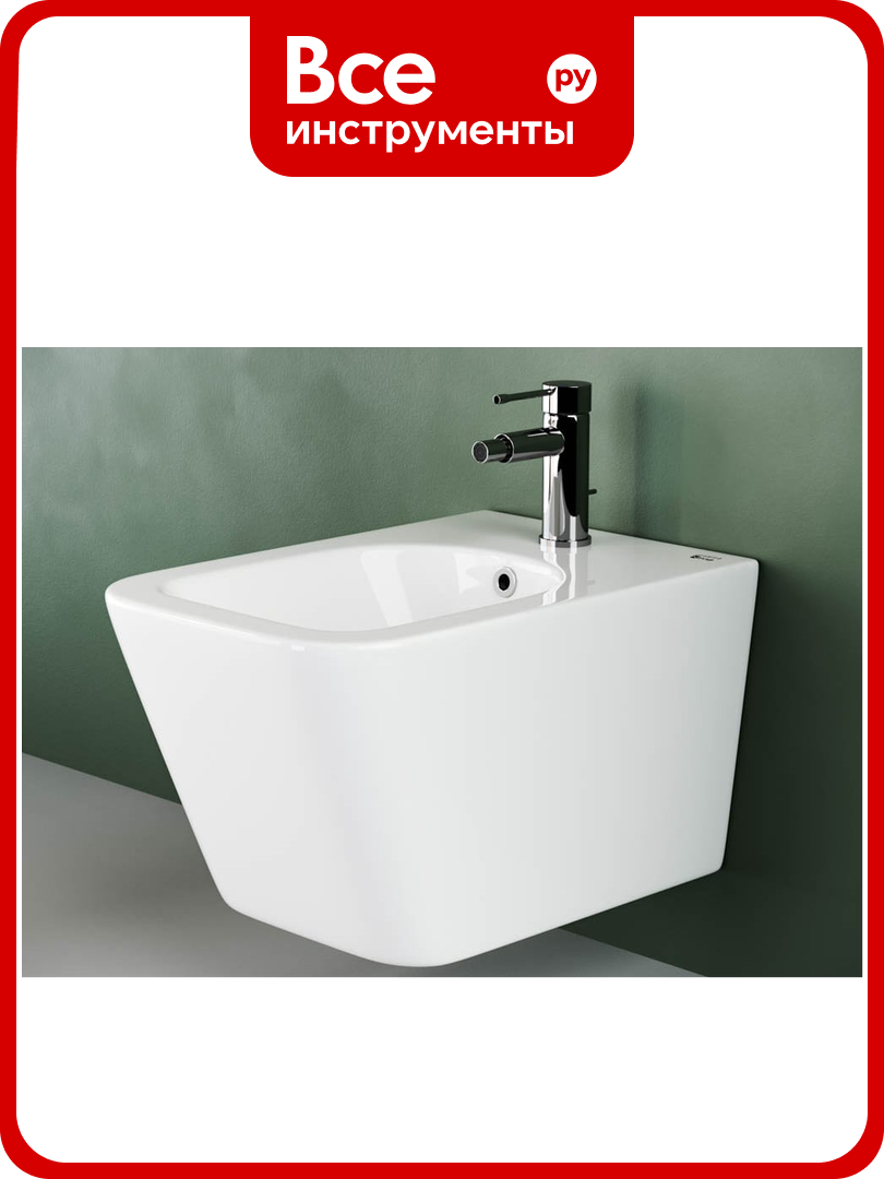 Подвесное биде Ceramicanova Metric с керамическим донным клапаном, 1 отверстие под смеситель, с крепежом для полностью скрытого монтажа. В комплекте донный CN3008MB
