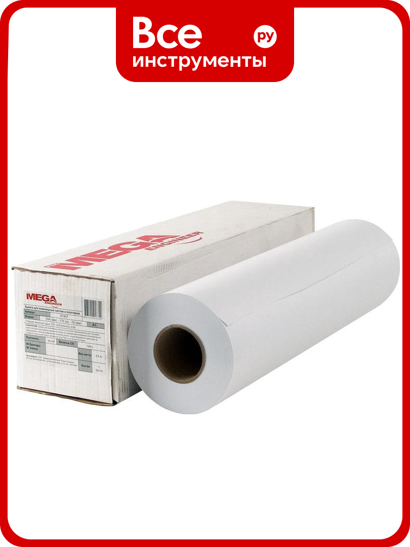 Бумага широкоформатная InkJet Комус 80г 440ммх175 76мм 654108