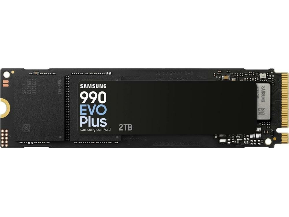 Твердотельный накопитель SSD M.2 Samsung 2.0Tb 990 EVO Plus  (PCI-E 5x2/4x4, 7250/6300MBs, 3D TLC, NVMe 2.0, 1200TBW, 22х80mm)