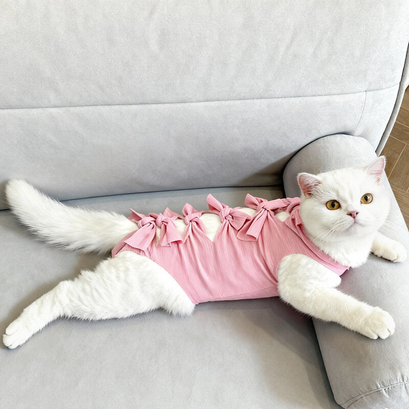 Костюм для кастрации кошек, антилизовый, для кастрации котят, легкий, дышащий, послеоперационный бандаж, одежда для домашних животных, костюм для кастрации кошек