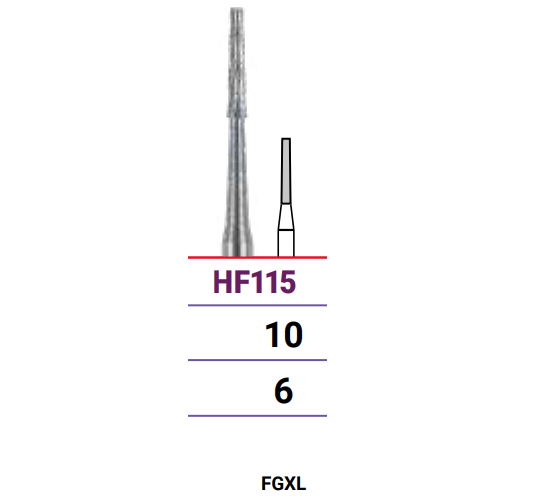 Бор твердосплавный хирургический HF115010FGXL, экстра длинный