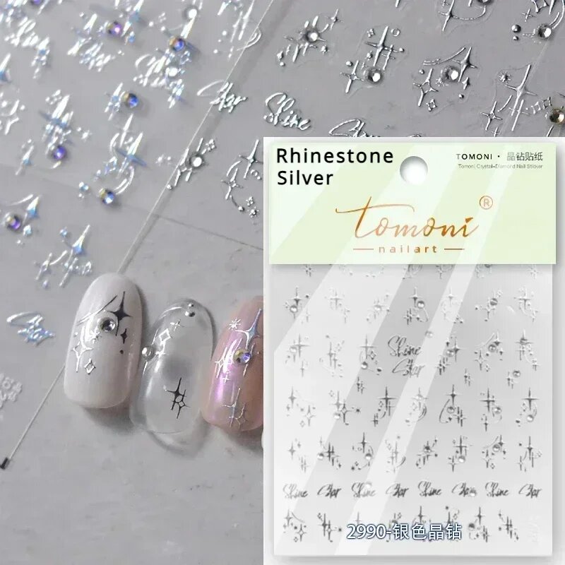 Наклейки для ногтей Tomoni Rhinestone Silver TO2990S