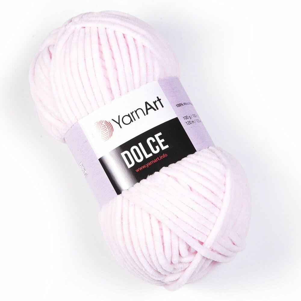Пряжа Дольче (Dolce Yarnart) упаковка 5 мотков 100 г. 120 м. 100% микрополиэстер плюш 781 светло-розовый