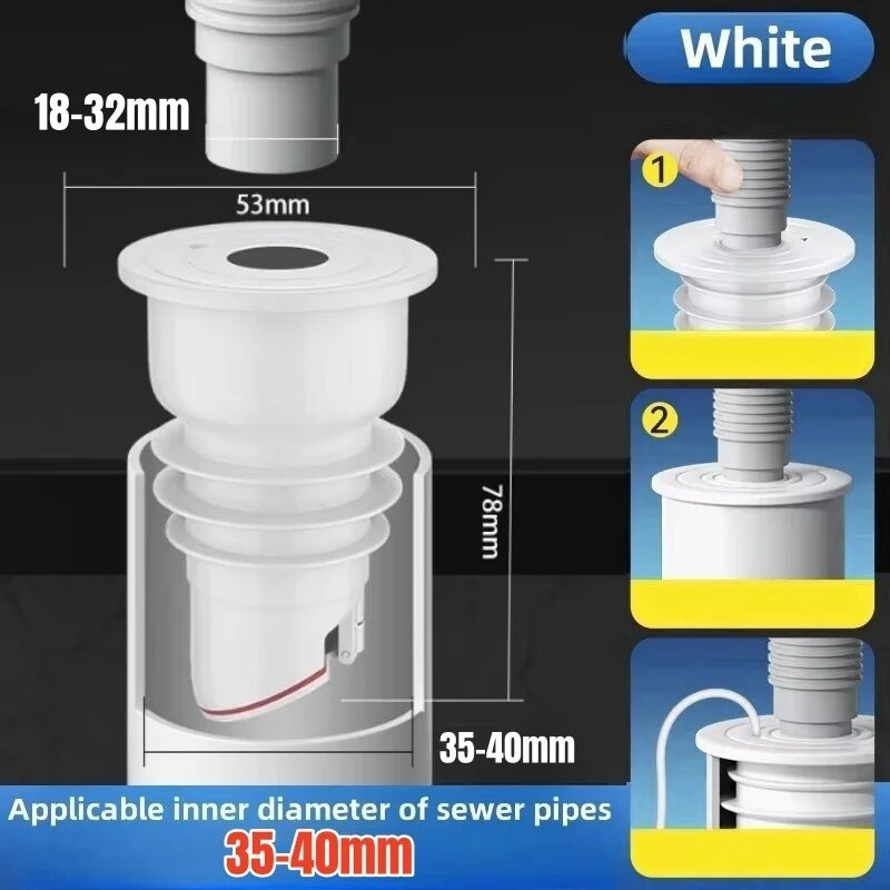 Силиконовая пробка для раковины, White 35-40mm