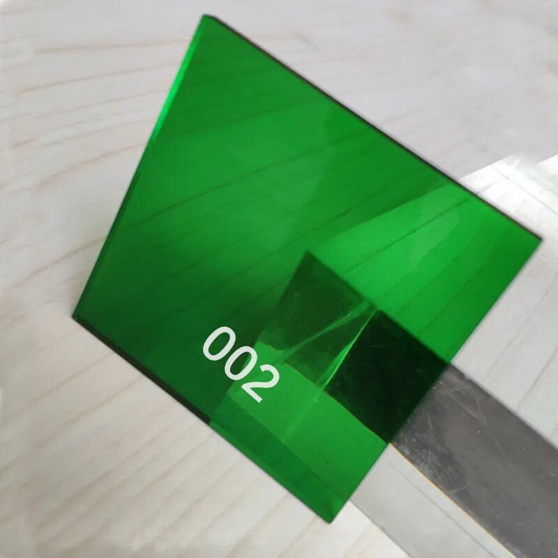Цветная прозрачная акриловая пластина PMMA 3 мм 5 мм 100x100mm, Green, Thick 3mm