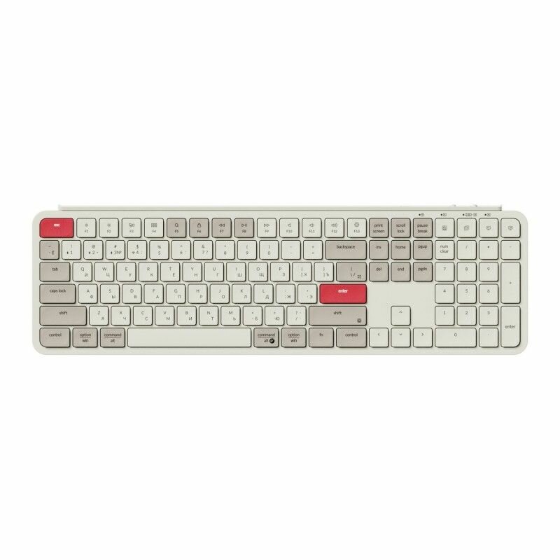 Беспроводная ультратонкая клавиатура Keychron B6 Pro, 109 клавиш, ножничные переключатели, цвет Retro Red