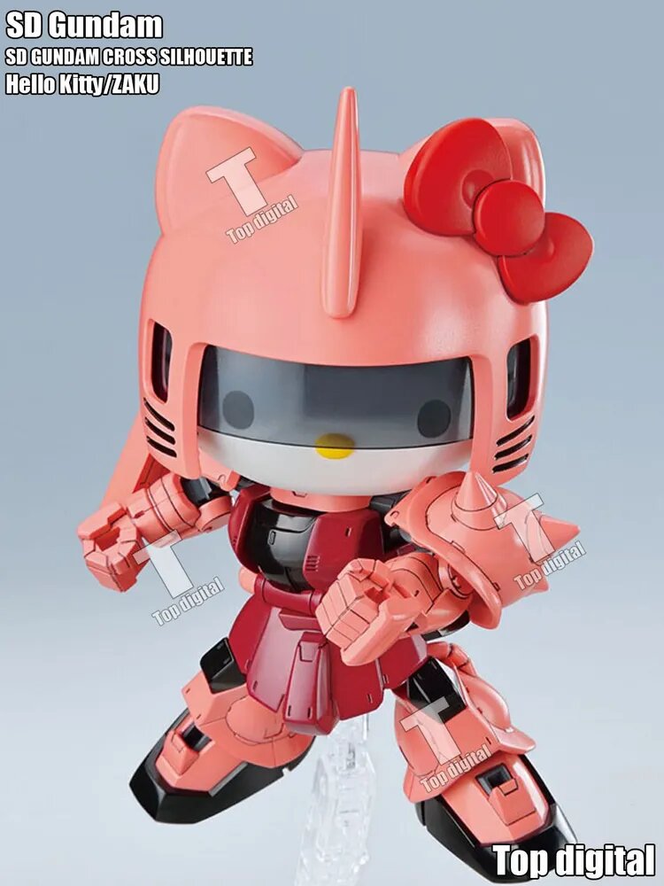 Сборная Игрушечная фигурка модель, SD GUNDAM CROSS SILHOUETTE, SDCS Gundam Hello Kitty/ZAKU, Высококачественная модель