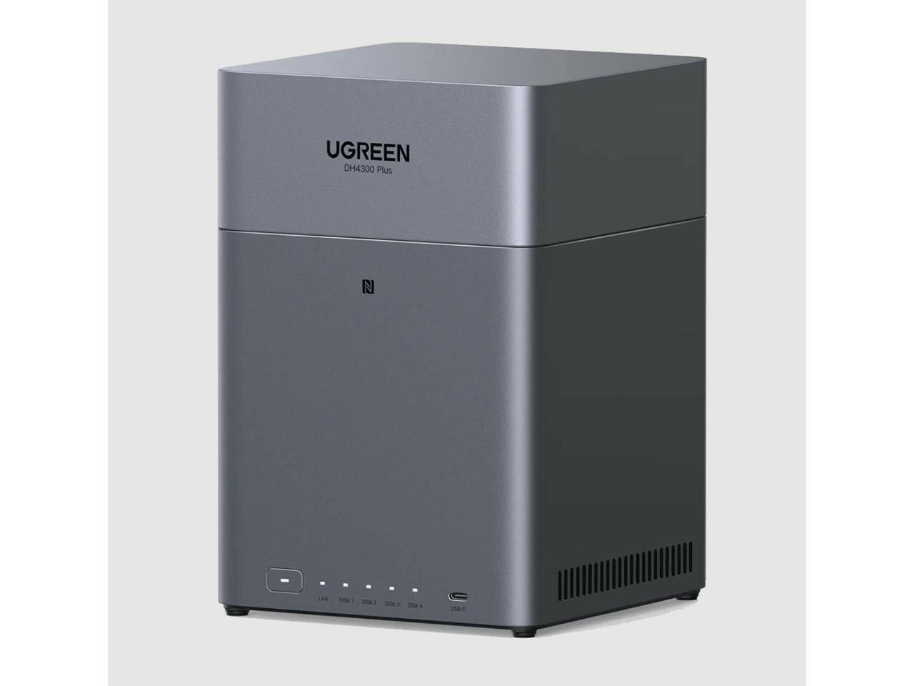NAS UGREEN DH4300 Plus, 4x3.5", 8GB RAM, поддержка RAID, серый