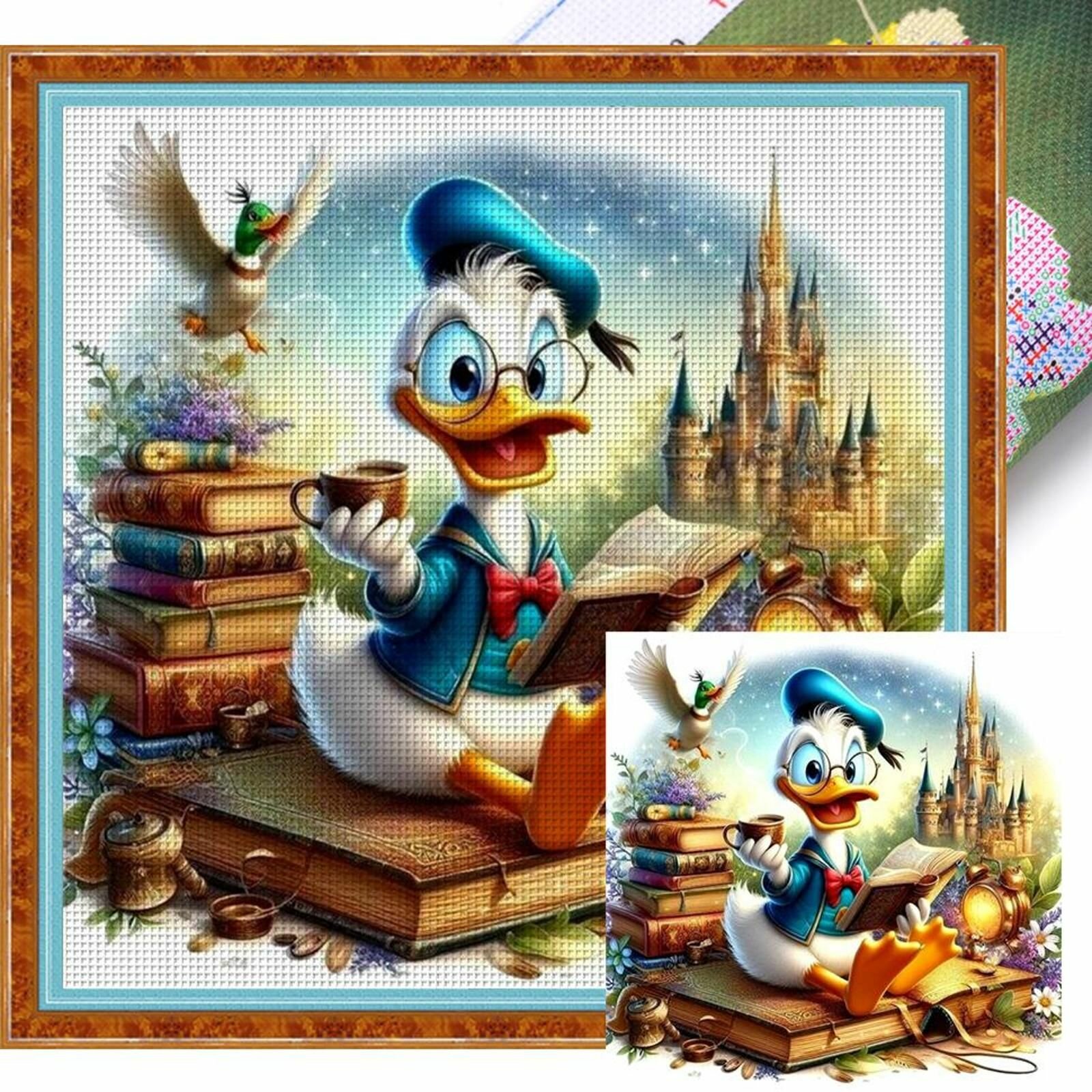 Крестиком вышивка Дональд Дак Disney, хлопковая канва 11CT, 40 40 см
