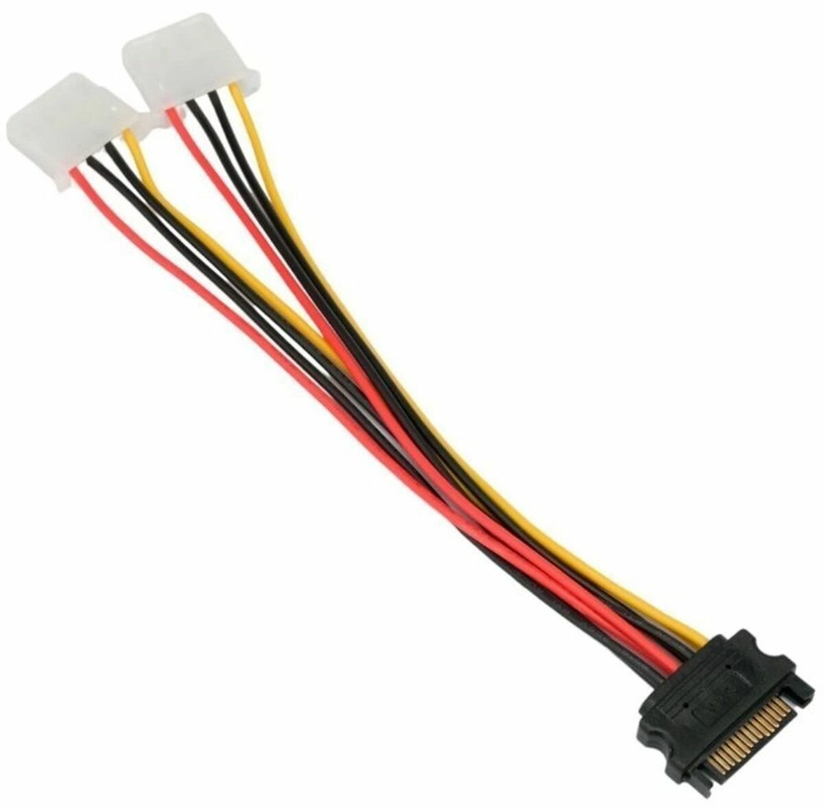 Кабель питания SATA Cablexpert CC-SATA-2MOLEX-20CM, Sata 15pin/2x Molex 4pin, 20 см, пакет