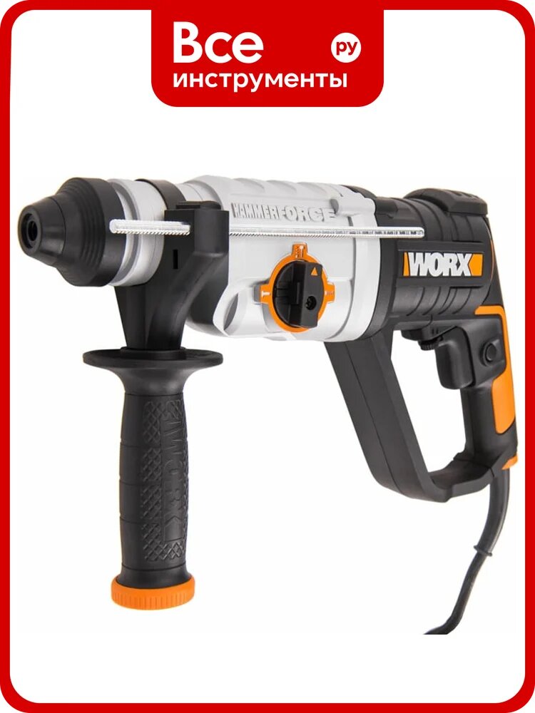 Электрический перфоратор WORX WX339 с щеточным мотором, режимом долбления и sds-plus патроном, комплект в кейсе