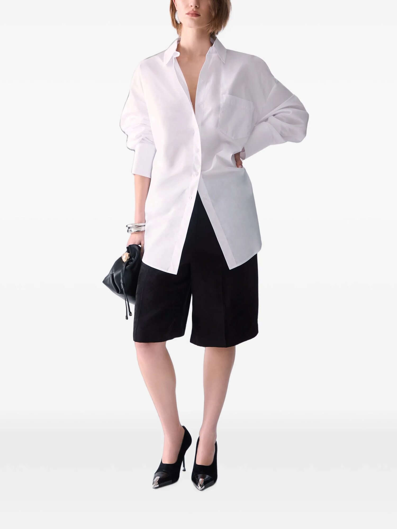 Рубашка LIU JO Poplin shirt, размер 48, бежевый/белый — фото 1