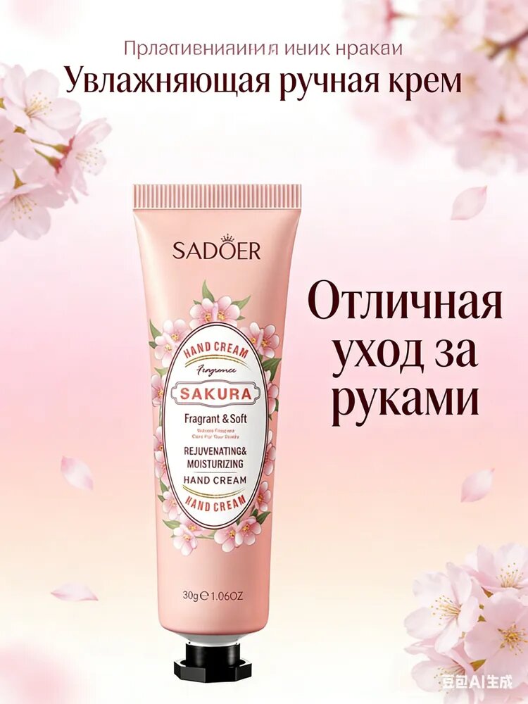 Крем для рук с ароматом сакуры, омолаживающий и увлажняющий