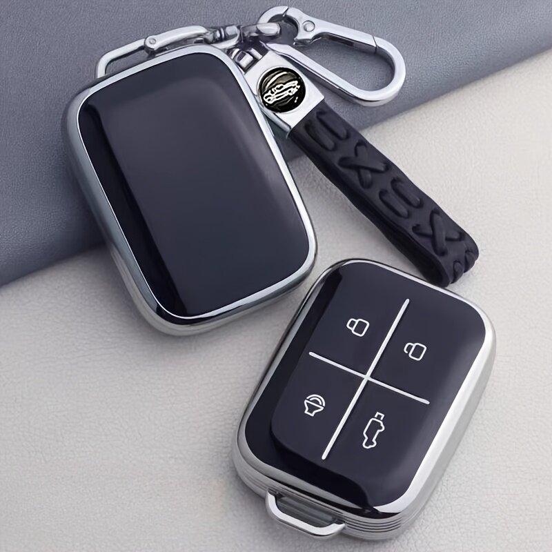 Чехол для ключа TPU для Chery Icar V23 2025, черный, с брелоком
