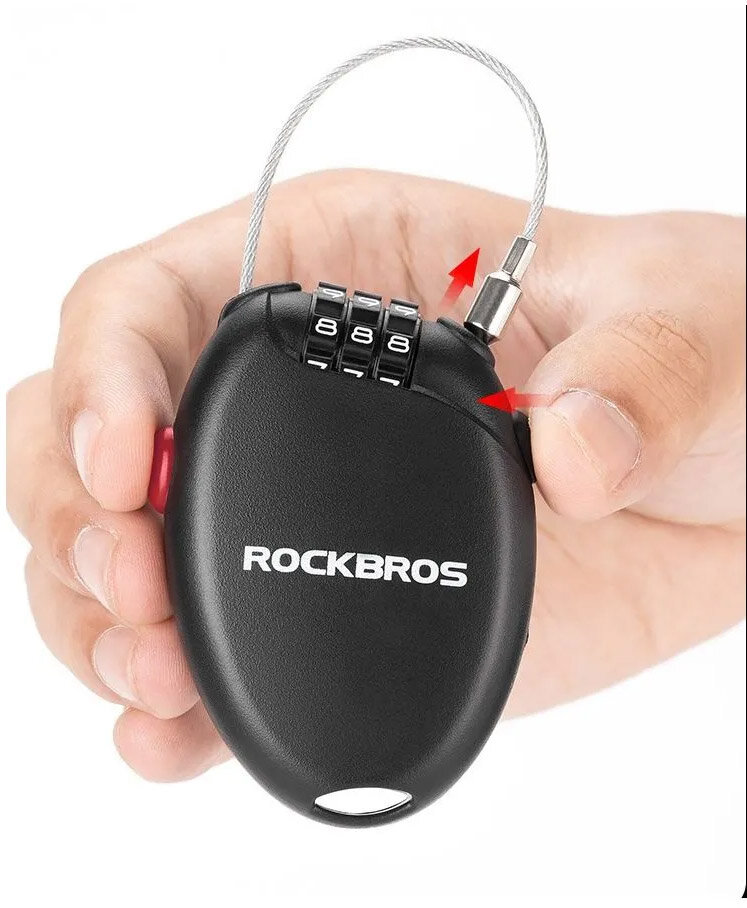 Тросиковый выдвижной кодовый замок Rockbros 32120006001 для велосипеда