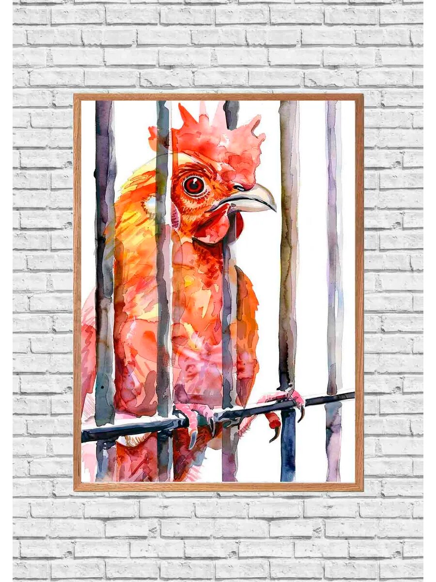 Преступник-курица-птица в тюрьме 3, Плакат 30x42см