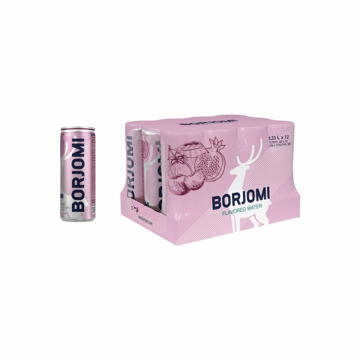 Напиток Боржоми Flavored Water Вишня-Гранат без сахара ж/б 330мл (2092455), 12 уп.