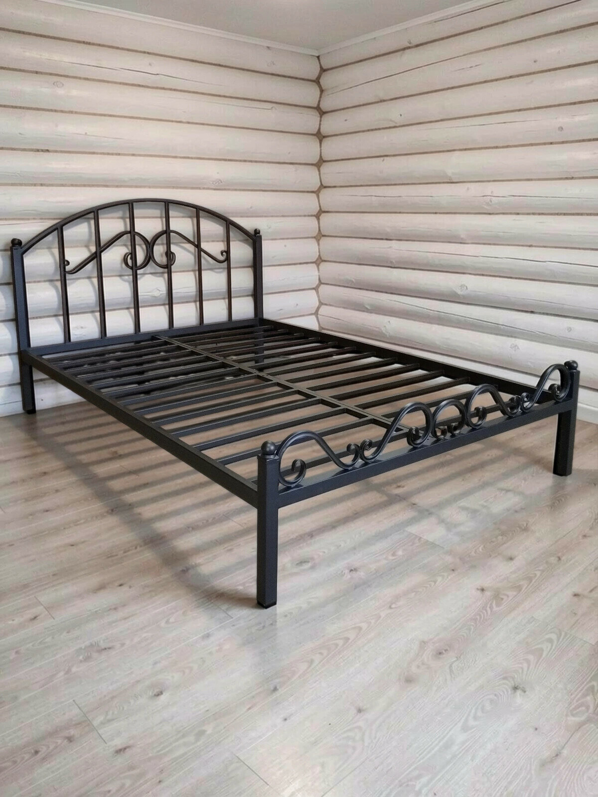 Кровать LOFT Mebel Ариэль-2, металлическая, ортопедический каркас, с бортиками, 140x190 см