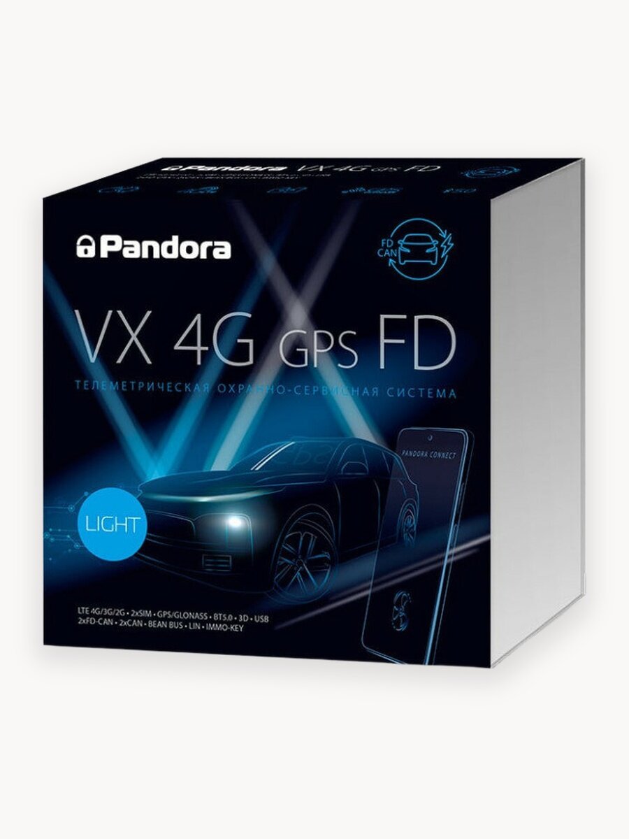 Автосигнализация Pandora VX-4G GPS FD LIGHT (опц. Автозапуск, 2CAN-FD, Bluetooth, LTE/GSM, GPS/ГЛОНАСС, 2 Метки)