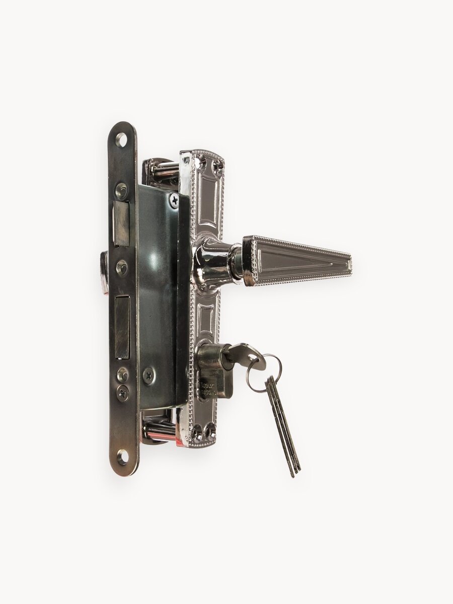 Врезной замок зенит Зенит-ЗВ4-3.01 хром 11166, с цилиндром, для межкомнатных дверей