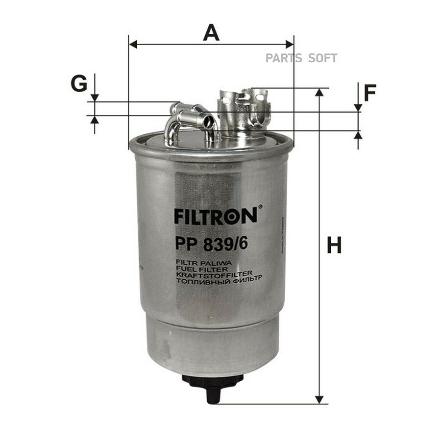 FILTRON PP8396 PP 839/6 фильтр топливный!\Ford Galaxy, VW Sharan, Seat Alhambra 1.9TDi 95>