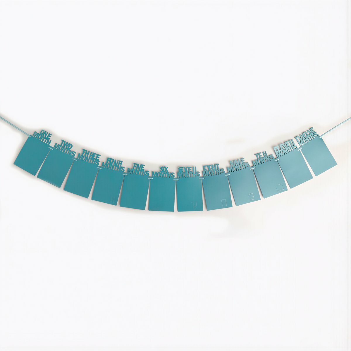 Украшение для праздничной вечеринки на первый день рождения ребенка, бумажная гирлянда для хранения фото роста за 12 месяцев, Перламутровый синий