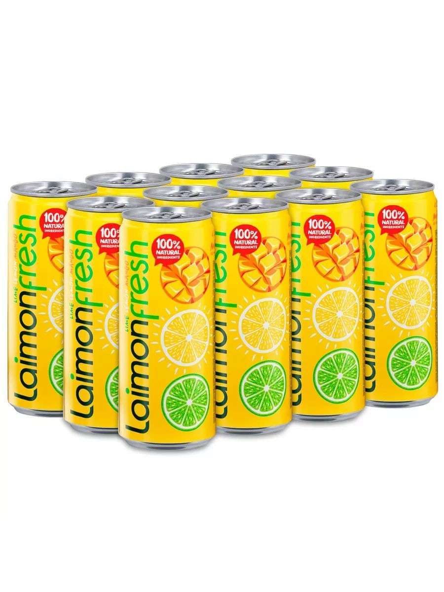 Laimon Fresh Напиток манго газированный, 330 мл, 12 шт.