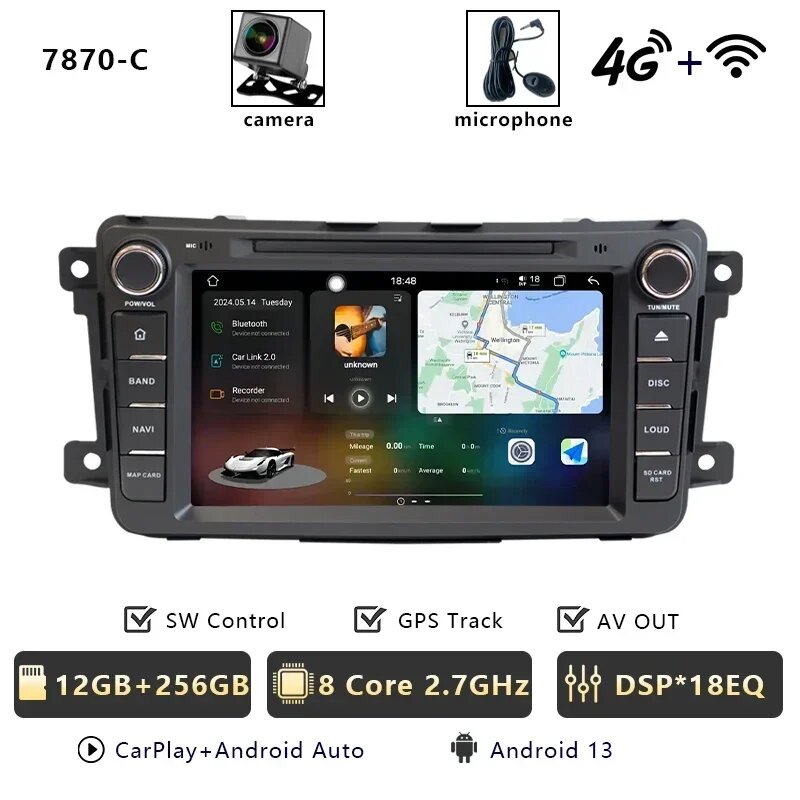 Автомобильный радиоприемник CHSTEK для Mazda CX9 CX-9 TB 2006-2016, беспроводная навигация, 7870C