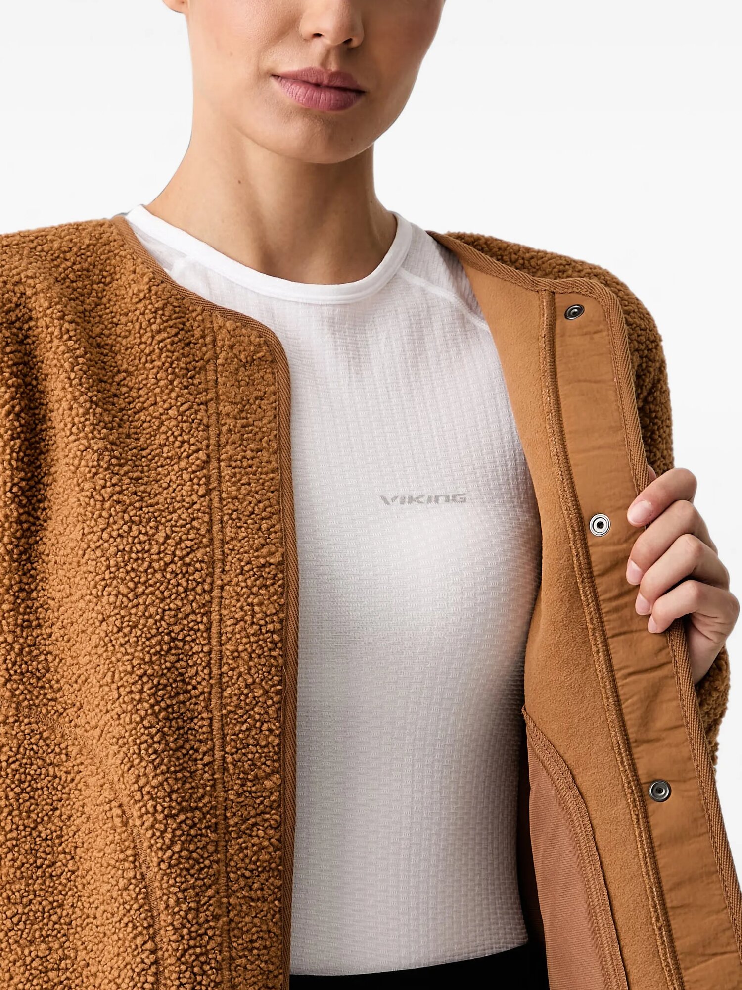 Куртка Columbia Fleece-texture logo-patch jacket, размер M, brown — фото 1