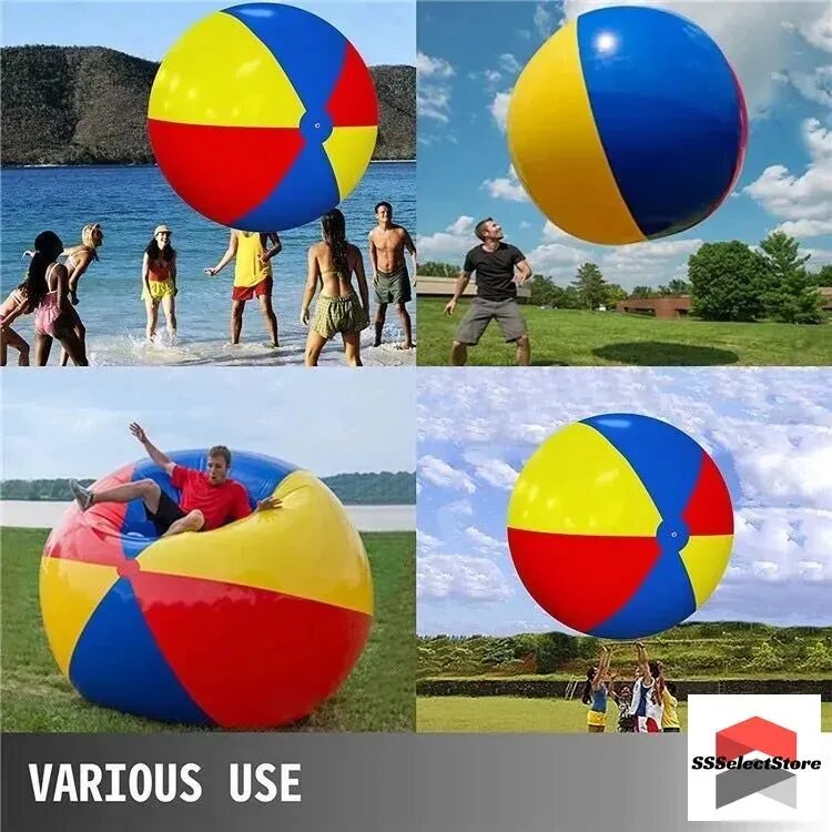 Мяч пляжный Intex для детей, 1 шт, диаметр 100 см, подходит для воды и суши