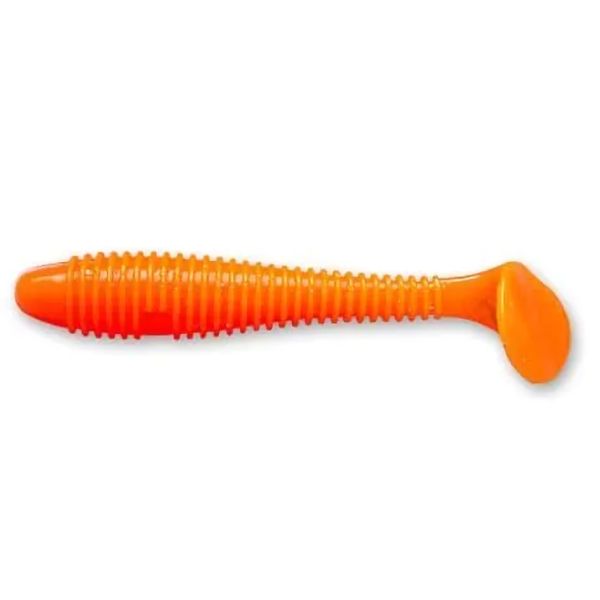 Силиконовая приманка для рыбалки CF Company VIBRO FAT 4.0" 100 мм #64 Fluo Orange, Кальмар (4 шт) / Приманки на щуку / Для судака / Ловля окуня / Джиг / Трофейная рыбалка / Виброхвост