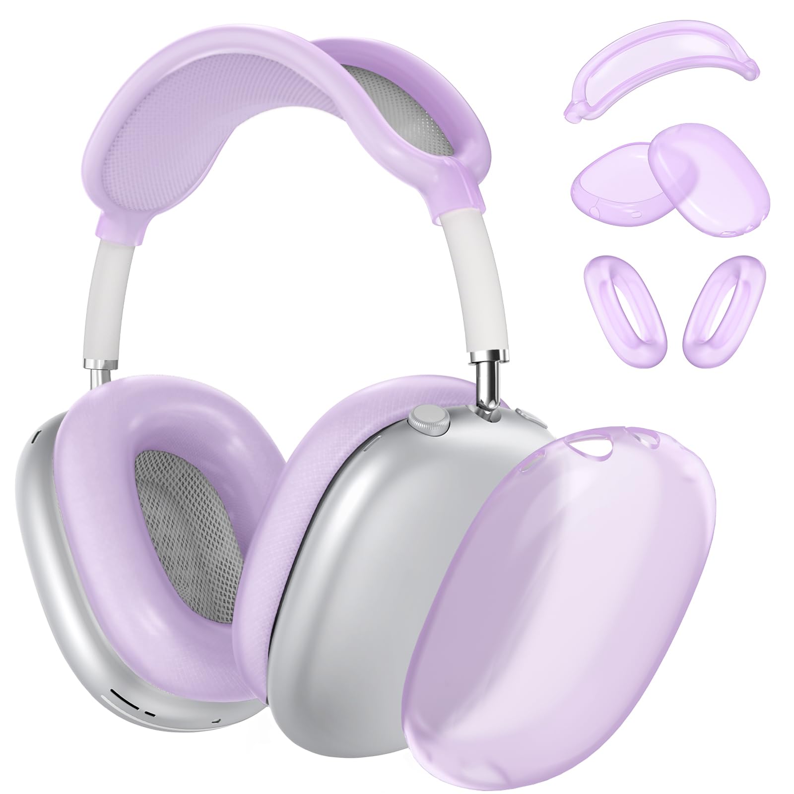 Силиконовый чехол для AirPods Max 2/Max, с амбушюрами и оголовьем, черный Мягкие защитные