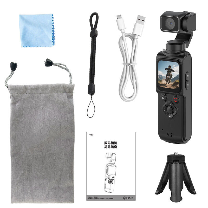 Черная 4K Action Camera с 3-осевым гимбалом для влоггинга (стандартный комплект)