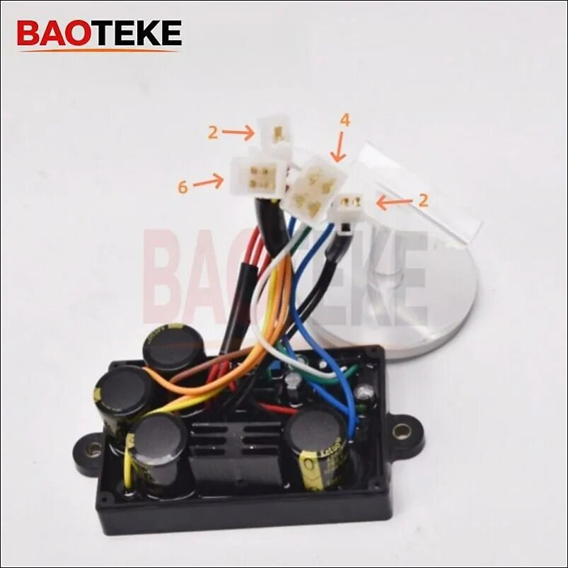 BAOTEKE HJ-5K25DH-6 Бензогенератор AVR Авторегулятор напряжения 14/12 конт. 5кВт Однофазный