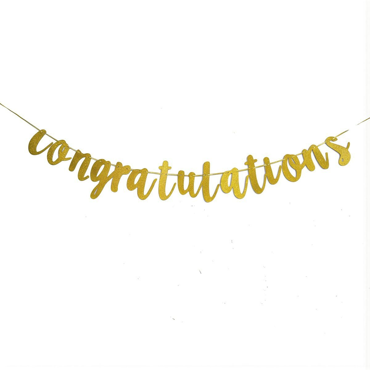 Поздравительная гирлянда черная с надписью Congratulations для выпускного вечера размер подходит для размещения в разных помещениях аксессуар для праздника, золотой