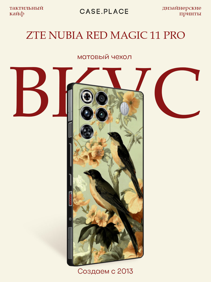 Чехол на ZTE Nubia Red Magic 11 Pro / ЗТЕ Нубиа Ред Мэджик 11 Про с принтом Ветвь с птицами