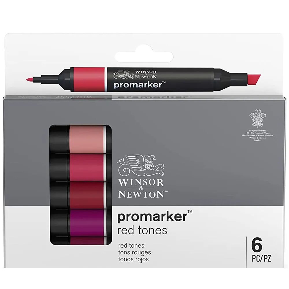 Winsor&Newton Набор маркеров Спиртовой, толщина: 6 мм, 6 шт. для скетчинга, для граффити