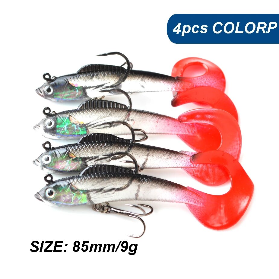 Приманка силиконовая TOMA 85мм/9г, 4pcs COLOR P