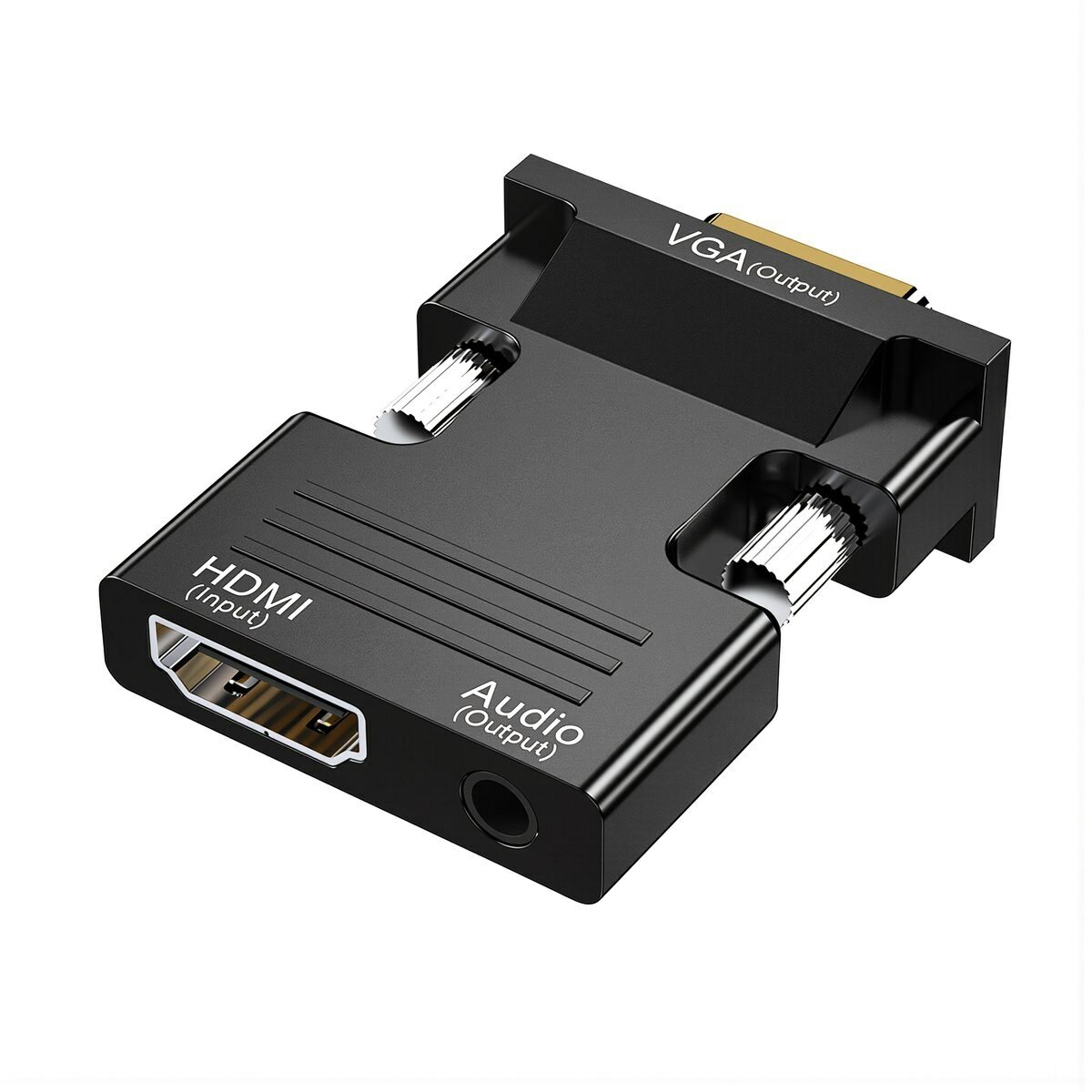 Переходник HDMI на VGA с аудиовыходом белого цвета для подключения ноутбука к монитору проектору телевизору передача видео и звука синхронная