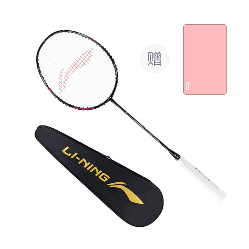 Бадминтонная ракетка унисекс Li Ning Thunder Mini Cannon Full Carbon, черная, 4UG5, натянутая