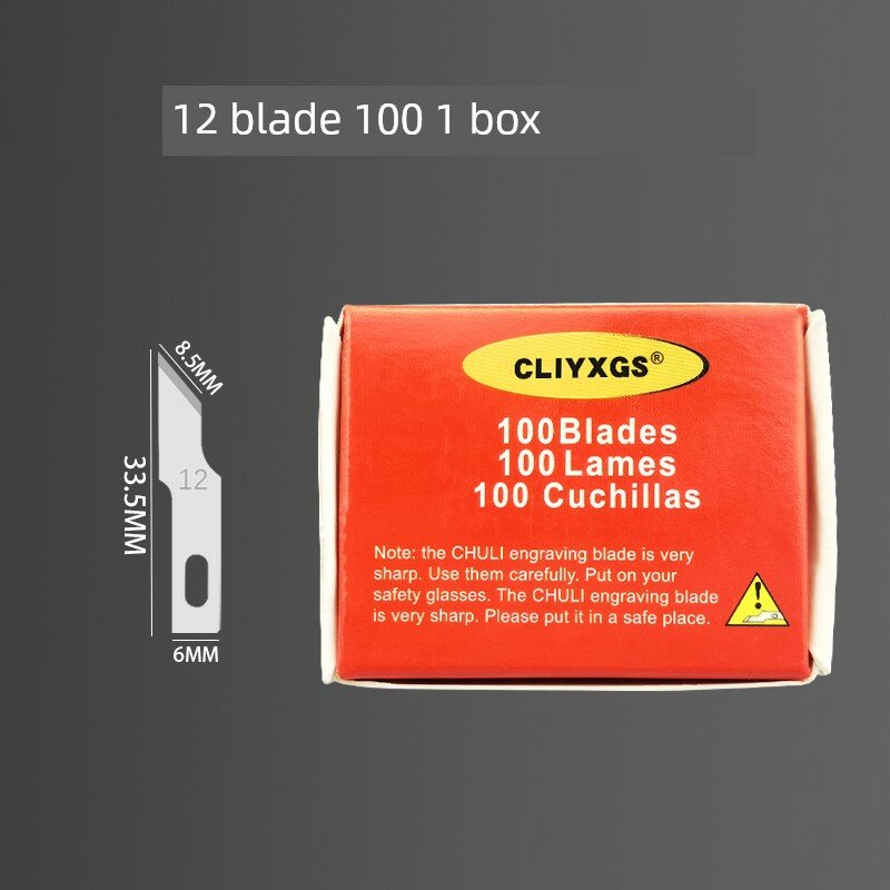 Craftly 12# Красная Коробка Набор из 100 Лезвий - Точная Резка для Бумажных Поделок