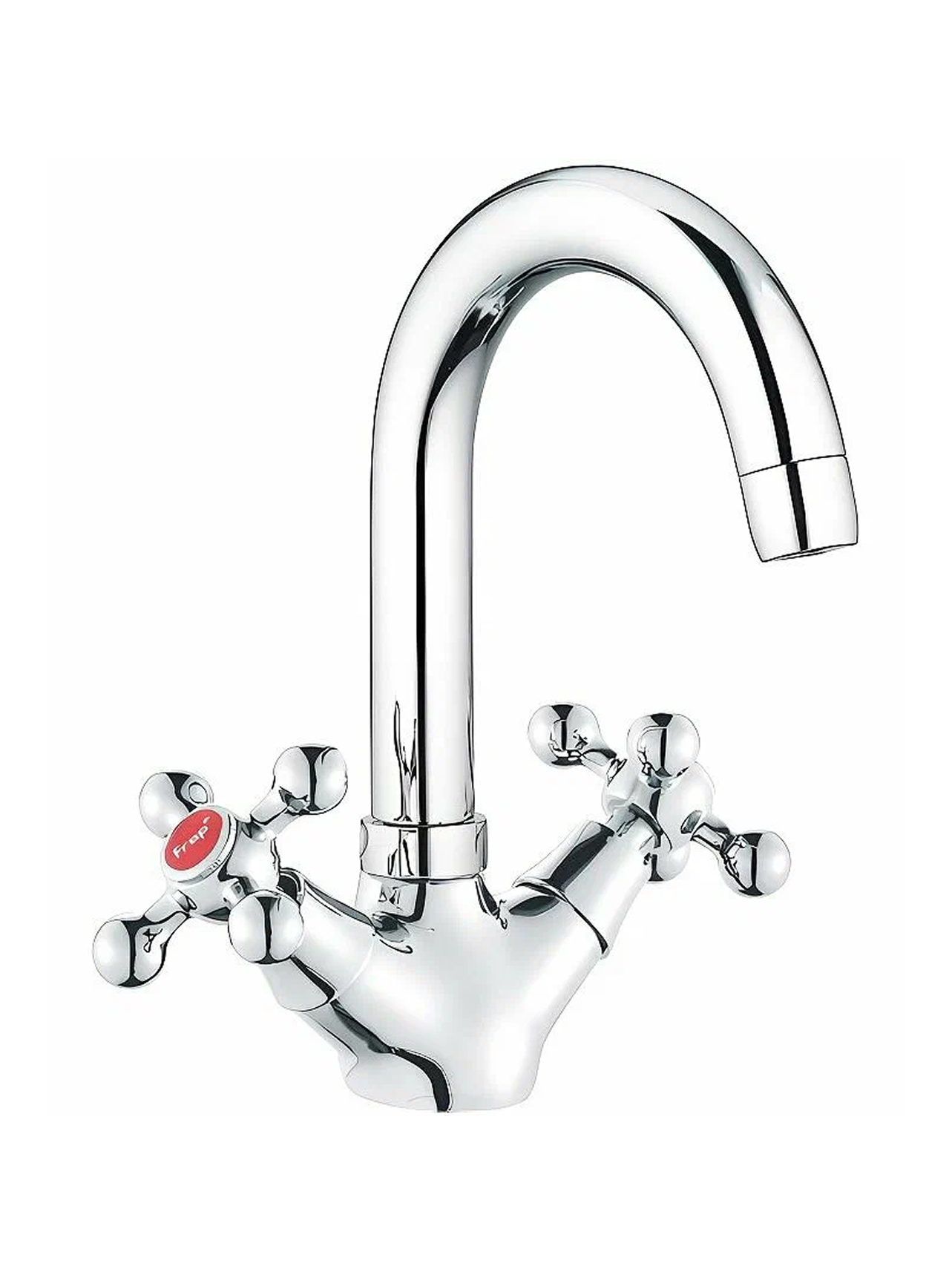 Смеситель Frap F13732-B для раковины, хромированный, с высоким изливом и качественной керамической картриджем